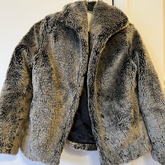 Hennes Collection | Jackets & Coats | Vintage Black White Faux Fur Coat ...